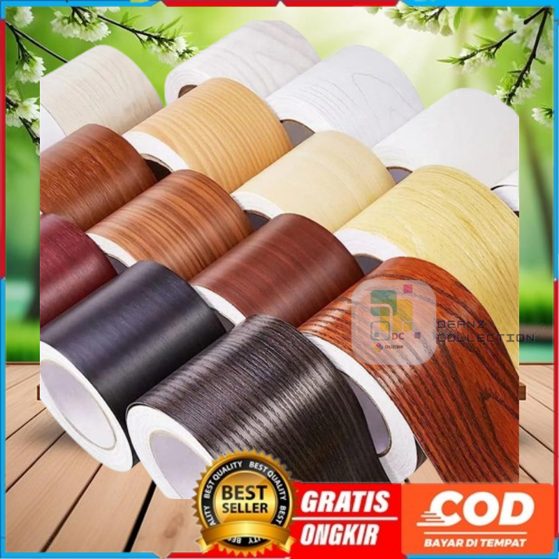 Jual Border List Wallpaper Motif Kayu 9cm x 9m Sticker List Border ...