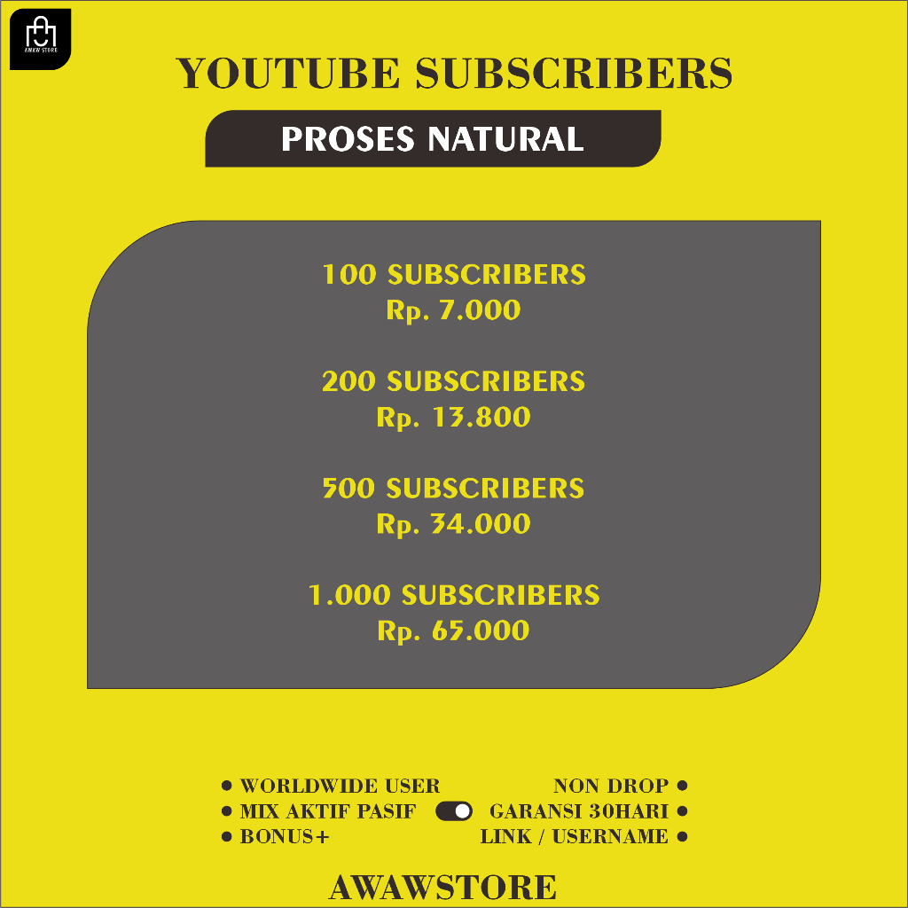 Jual YouTube Subscribers Paket Monet YT | Shopee Indonesia