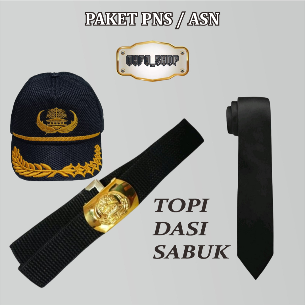 Jual Paket Atribut PNS / korpri Lencana Korpri (Dasi Hitam, Sabuk Korpi ...