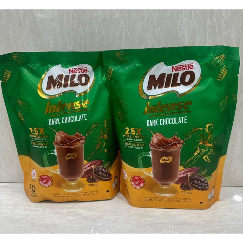Jual MILO INTENSE DARK CHOCOLATE MINUMAN MALT COKLAT MALAYSIA ( 10 ...