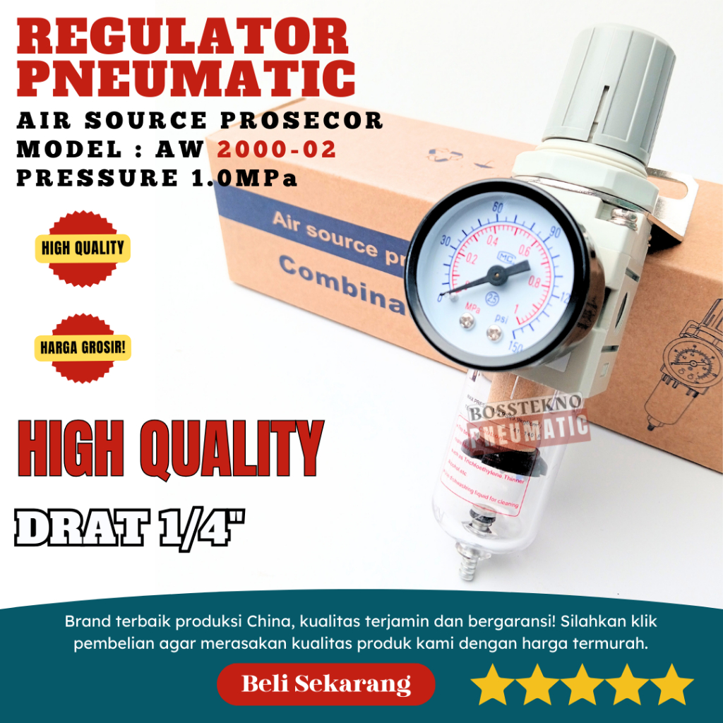 Jual REGULATOR PENGATUR TEKANAN ANGIN AFR 2000 & AW2000-02 1 TABUNG ...