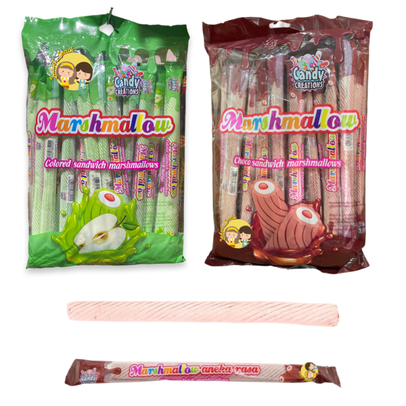 Jual Marshmallow Panjang Kepang 30 X 15 Gr Rasa Cokelat Apel by Jadoel ...