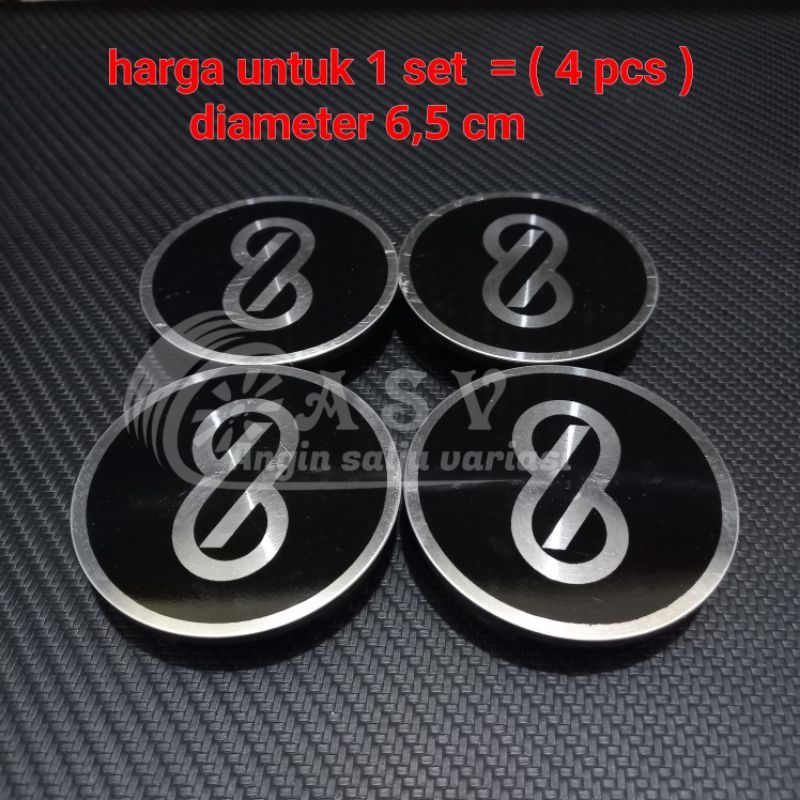 Jual dop roda tutup velg variasi engkei logo hitam diameter 6,5 cm ...