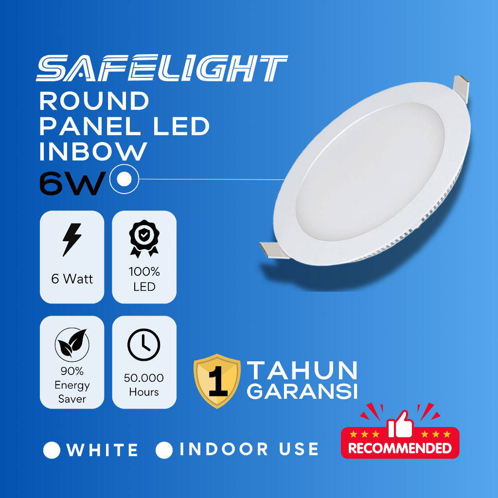 Jual LED Downlight Panel bulat 6W inbow putih & kuning Lampu Led Panel ...