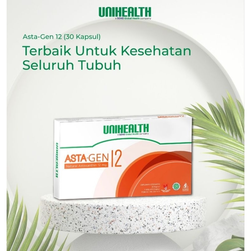 Jual Astagen 12 isi 30kapsul Unihealth Kandungan Astaxanthin 12mg | Shopee Indonesia
