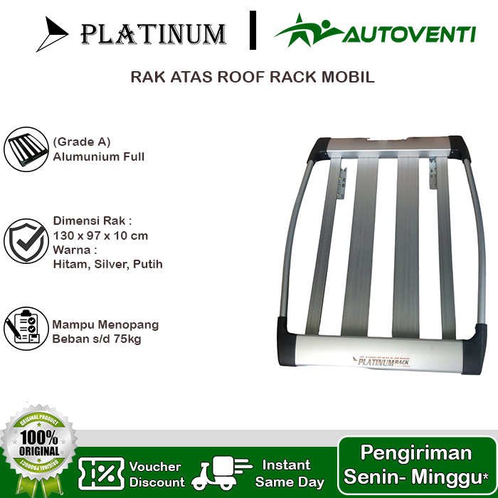Jual RAK ATAS MOBIL MODEL OVAL PLATINUM UNIVERSAL ROOF RACK OVAL ...