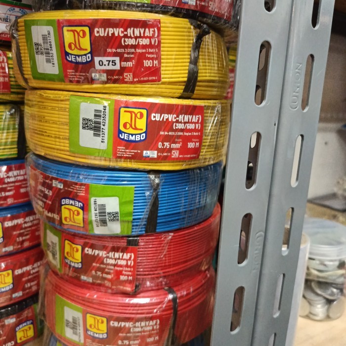 Jual Kabel Listrik JEMBO NYAF 0.75 1x0.75 1x0,75 mm Serabut roll 100m | Shopee Indonesia