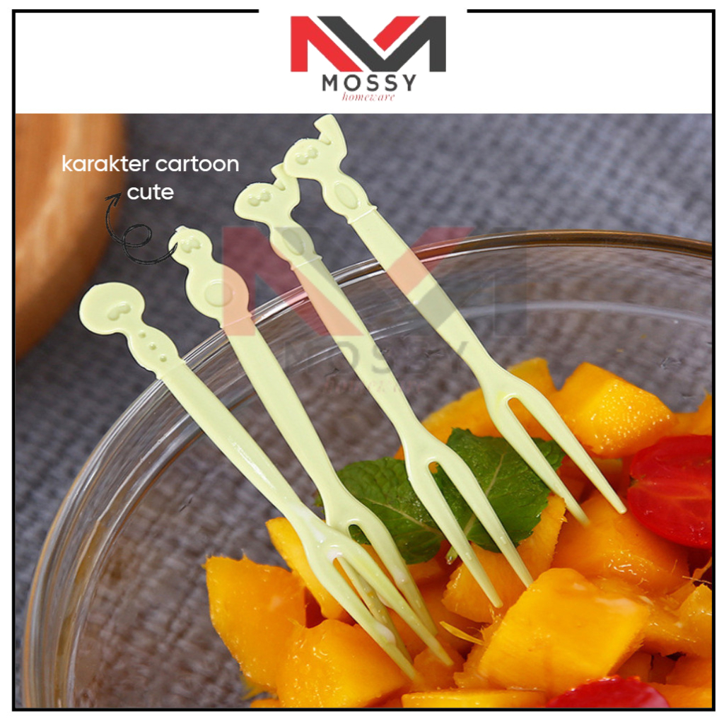 Jual MOSSY Garpu Mini Tusuk Buah isi 50 pcs Fork Garpu Plastik Tusuk ...
