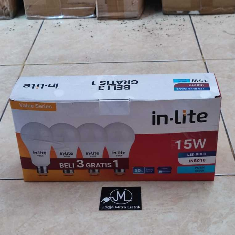 Jual INB010 LAMPU LED BULB PAKET 15W VALUE INLITE - PUTIH | Shopee Indonesia