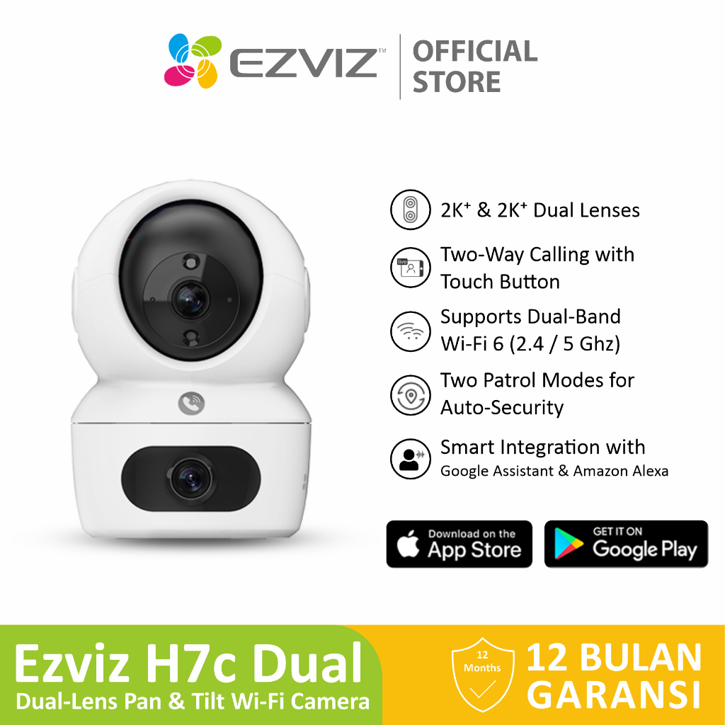 Jual Ezviz H7c Dual-Lens 2K+ & 2K+ Smart Home Wifi Pan Tilt IP Camera ...