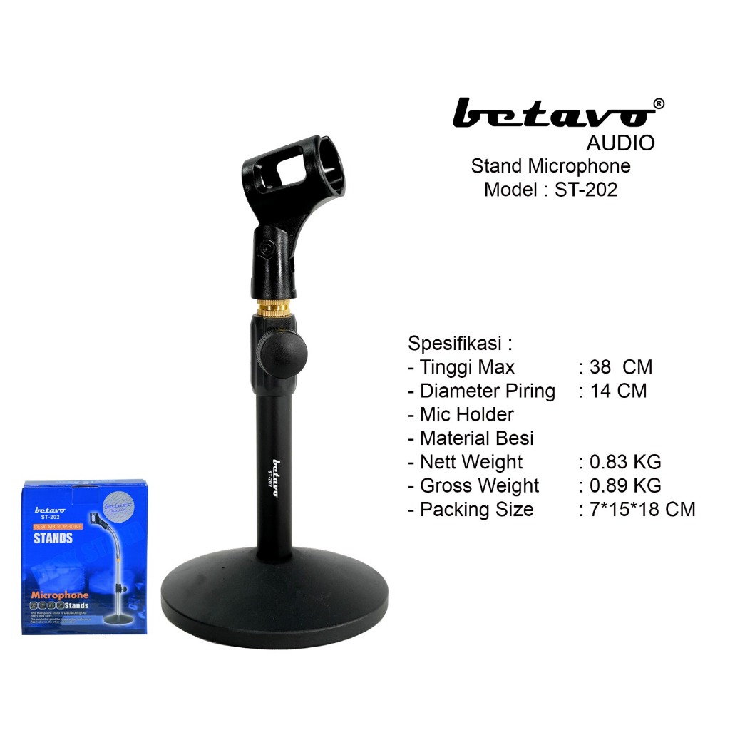 Jual STAND MIC BETAVO ST 202 PROFESSIONAL STAND MICROPHONE | Shopee Indonesia