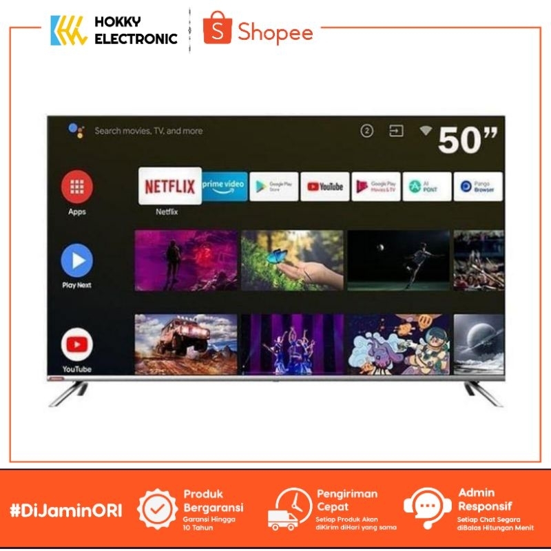 Jual GOOGLE TV CHANGHONG 50 INCH SMART TV 4K UHD-HDR10+DBX DOLBY AUDIO GOOGLE ASSISTANT NETFLIX ...