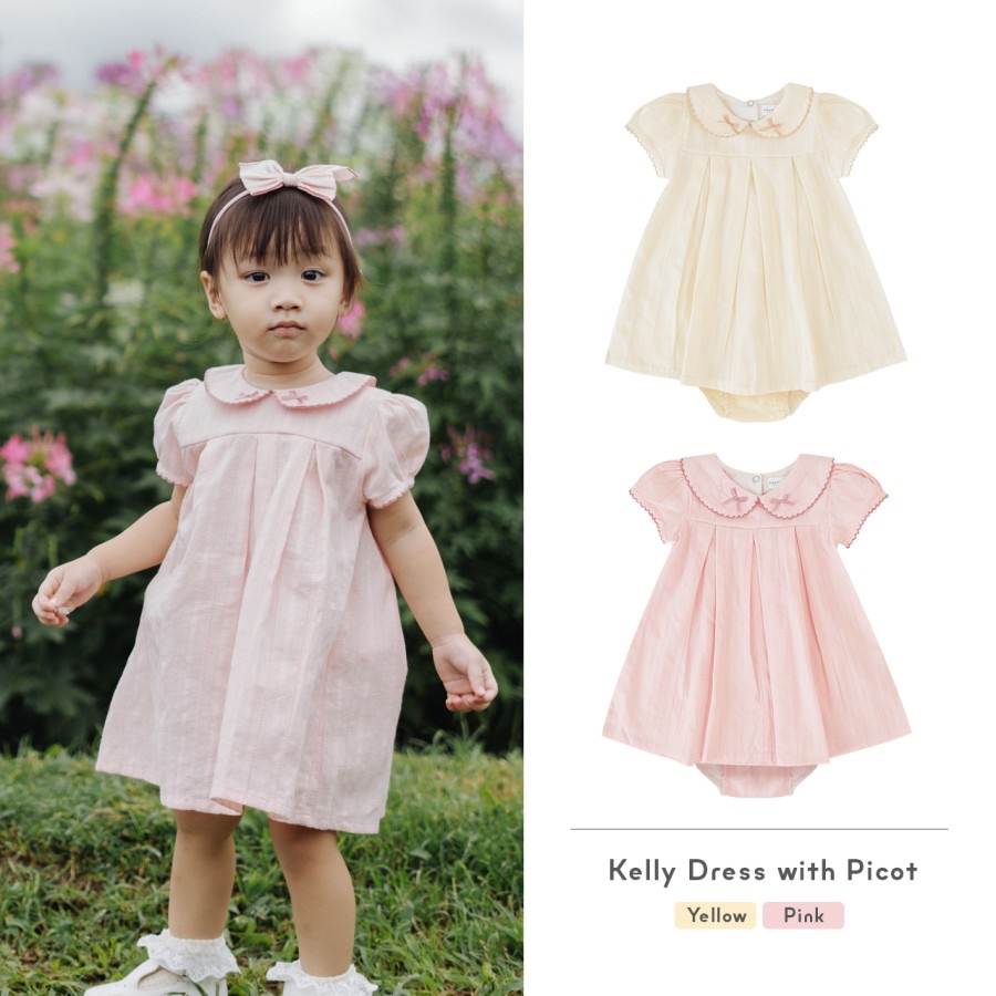 Jual AWAN KIDS Kelly Dress with Picot / Baju Bayi Dress Anak | Shopee ...