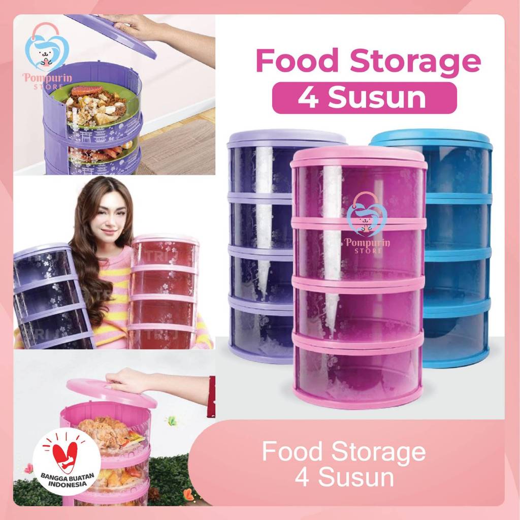 Jual Food Storage 4 Susun - Penyimpan Makanan / Tudung Saji Susun 4 ...