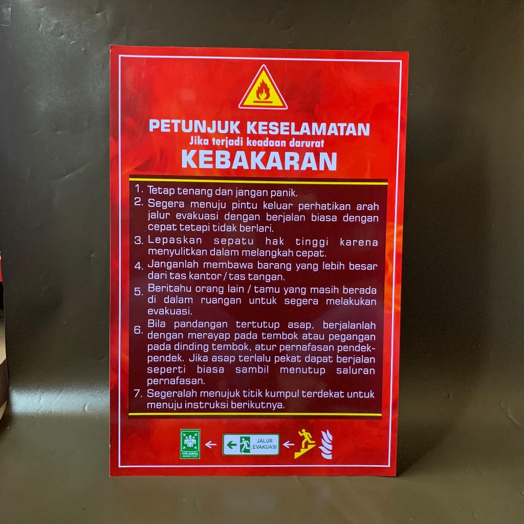 Jual Poster Keselamatan | Poster Petunjuk Keadaan Darurat Kebakaran ...