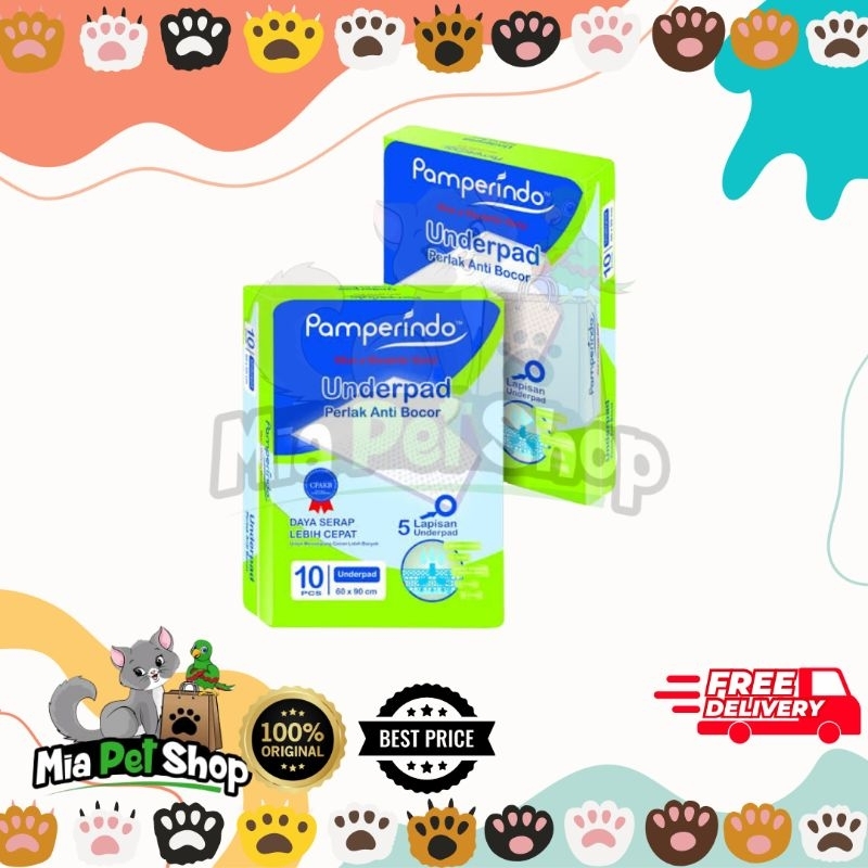 Jual Underpad PAMPERINDO Prelak Anti Bocor ukuran 60x90 cm 1 PACK (Isi ...