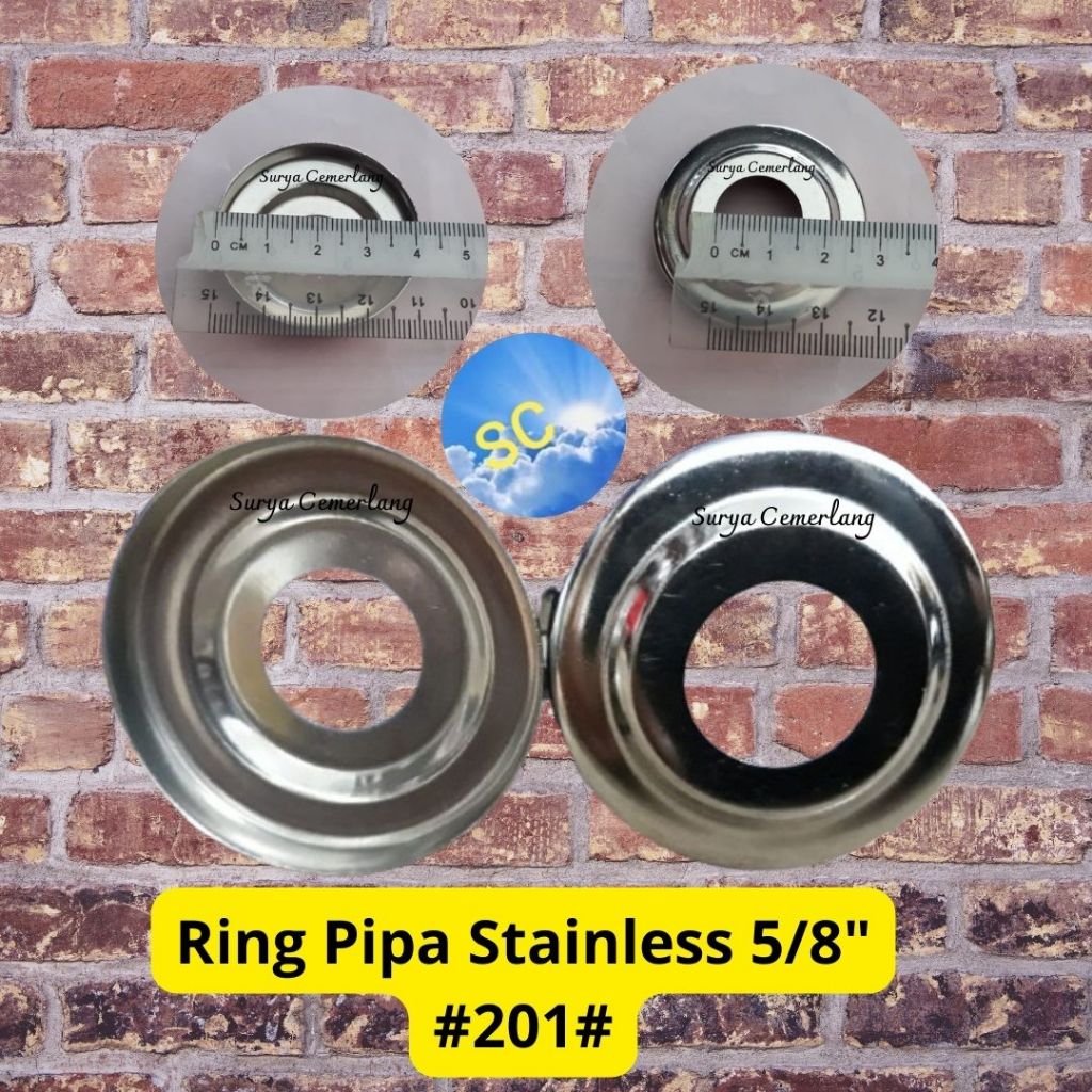 Jual Tapak Pipa Ring Pipa Stainless Steel Tangga 5/8" inch "201"Ring ...