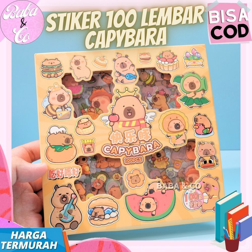 Jual STIKER 100 LEMBAR CAPYBARA STICKER CAPYBARA 100 LUCU UNIK STIKER ...