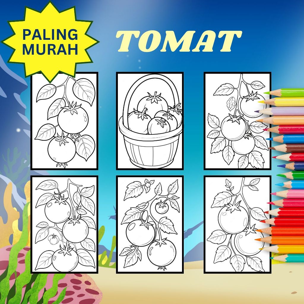 Jual Kertas Mewarnai Ukuran A5 / Tomat / GAMBAR MEWARNAI / COLORING ...