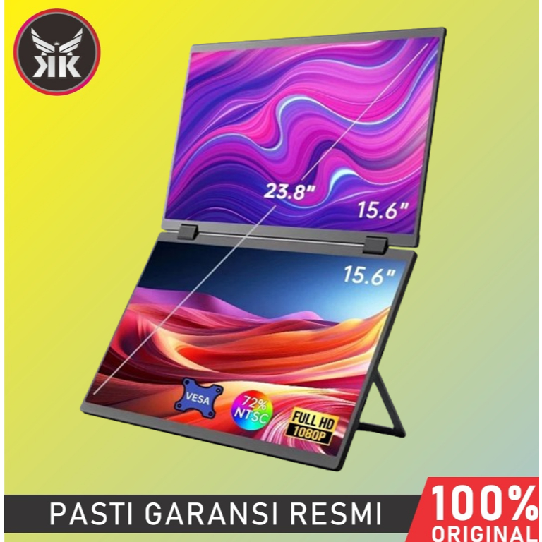 Jual GOOJODOQ PORTABLE FOLDABLE DUAL MONITOR 15.6 INCH TOUCHSCREEN 360 ...