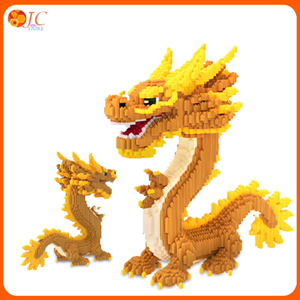Jual JC Nano Block Naga Emas Mainan Anak Balok Susun Puzzle Bricks ...