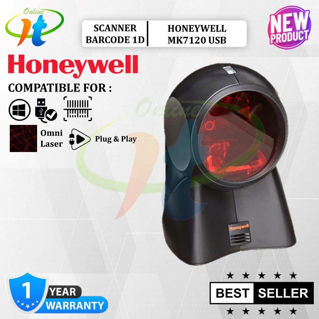 Jual Barcode Scanner 1D Omni Honeywell MK7120 USB Desktop MS7120 MK ...