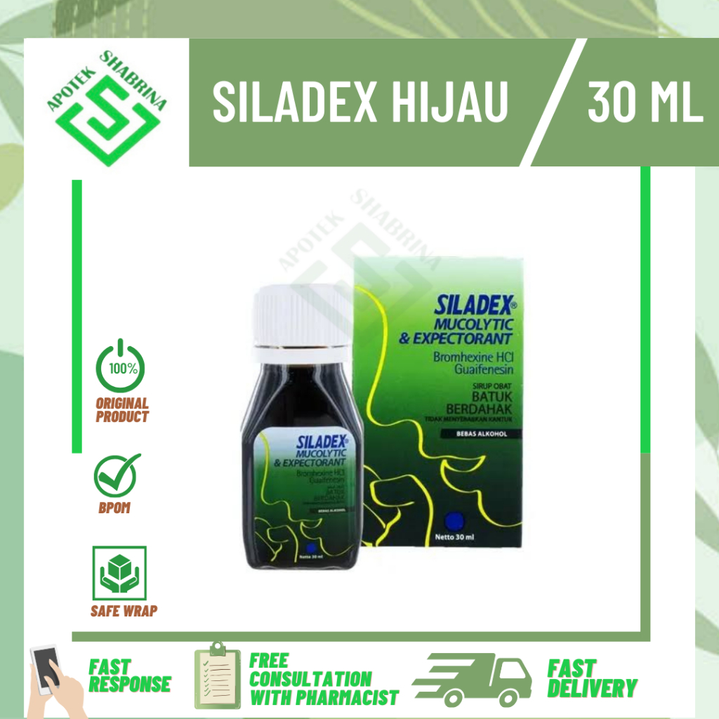 Jual SILADEX EXPECTORAN (HIJAU) 30, 60 ML, OBAT BATUK BERDAHAK | Shopee ...