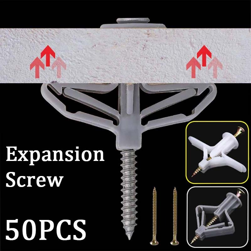 Jual 50 Pcs Expansion Bolt Butterfly Expansion Bolt Set Expanding ...