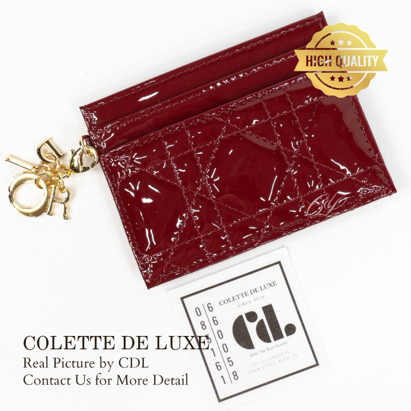 Jual Lady Card Holder Leather Patent Cherry Red | Shopee Indonesia