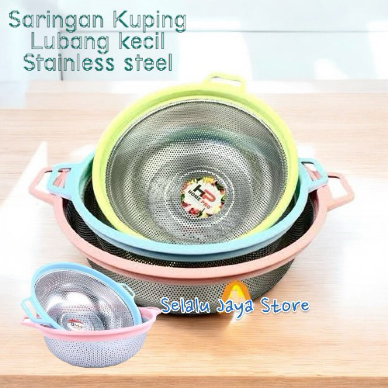 Jual Baskom Saringan kuping lubang kecil multifungsi stainless 24 27 ...