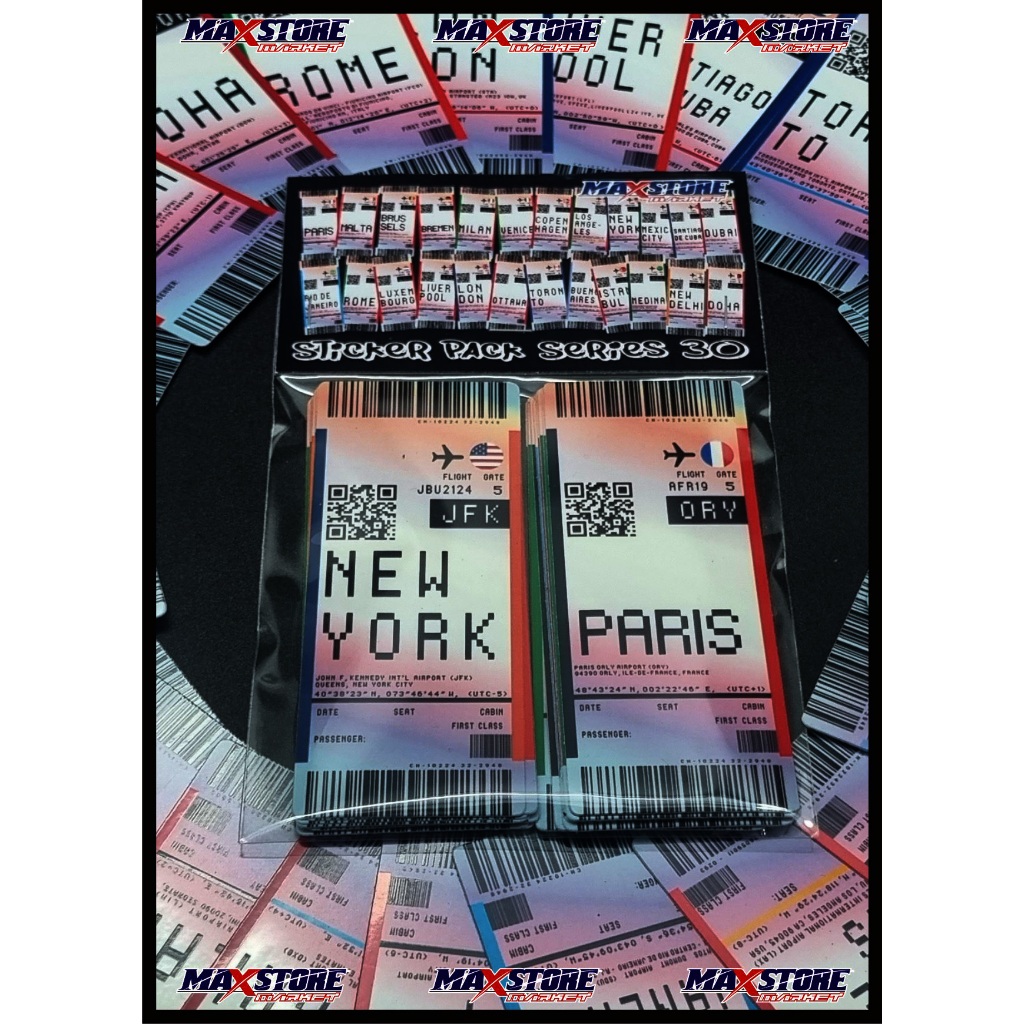 Jual sticker koper / luggage sticker / sticker pack boardingpass ...