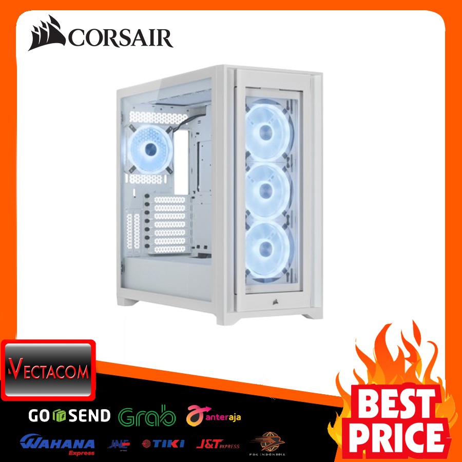 Jual Casing Corsair iCUE 5000X RGB QL White Edition Mid-Tower ATX Case ...