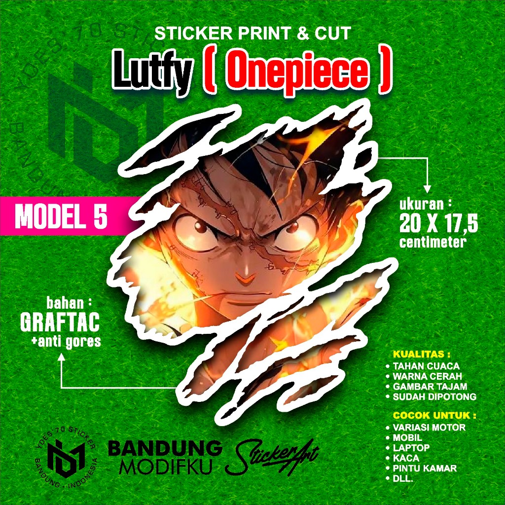 Jual Stiker Tokoh Anime Viral / Lutfy (Onepiece)-5 / Stiker Manga ...