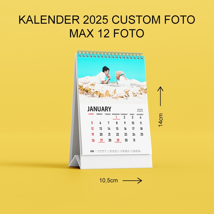Jual Kalender Custom (Foto/Desain) Kalender Meja 2025 Lengkap Ukuran ...