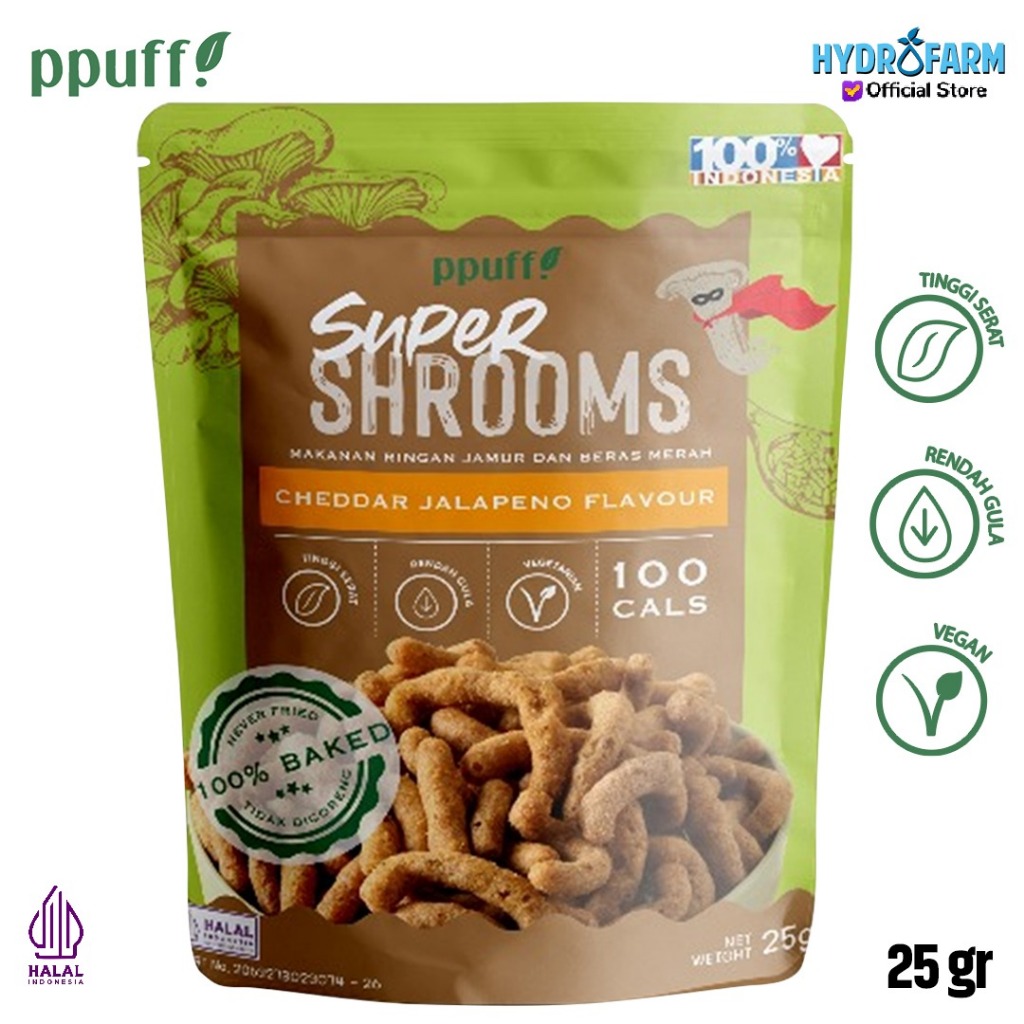 Jual Ppuff! - Supershrooms Cheddar Jalapeno / Keripik Jamur Keju ...