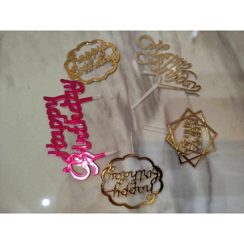 Jual topper kue ulang tahun hbd happy birthday plastik | Shopee Indonesia
