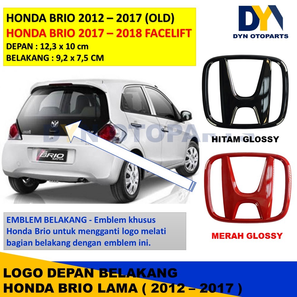 Jual DYN157- BRIO OLD, LOGO Honda Depan Belakang Brio Lama 2012-2017 ...