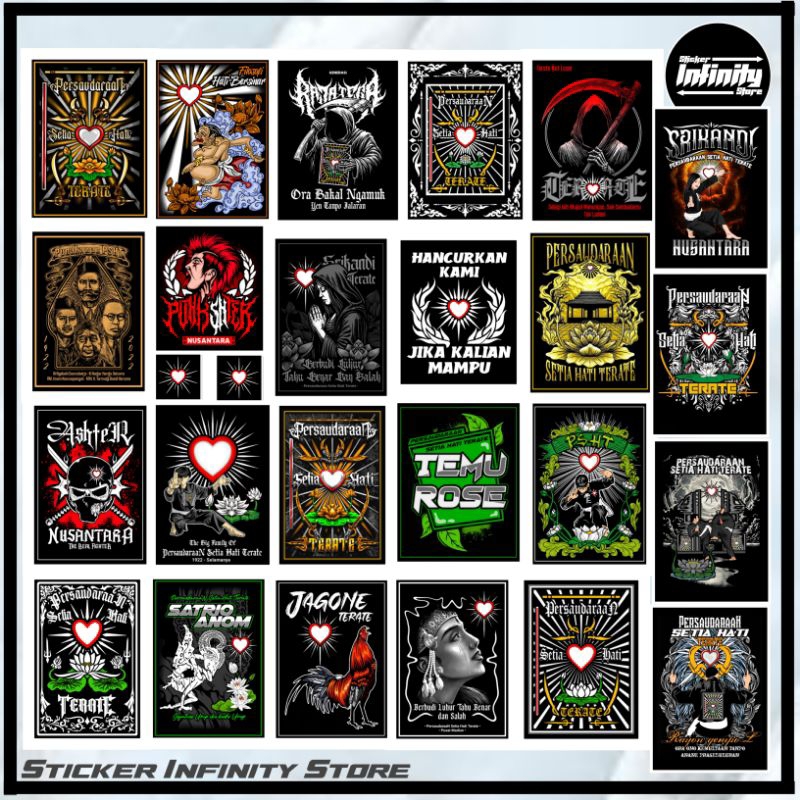 Jual Stiker SH Sticker Pack PSHT Cutting Pola Isi 27 Pcs Vinyl Tahan ...