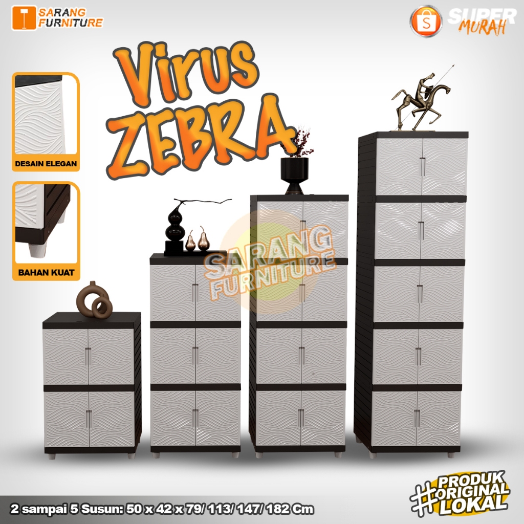 Jual Lemari plastik Mini Virus Susun 2 3 4 5 LEMARI PAKAIAN VIRUS ...