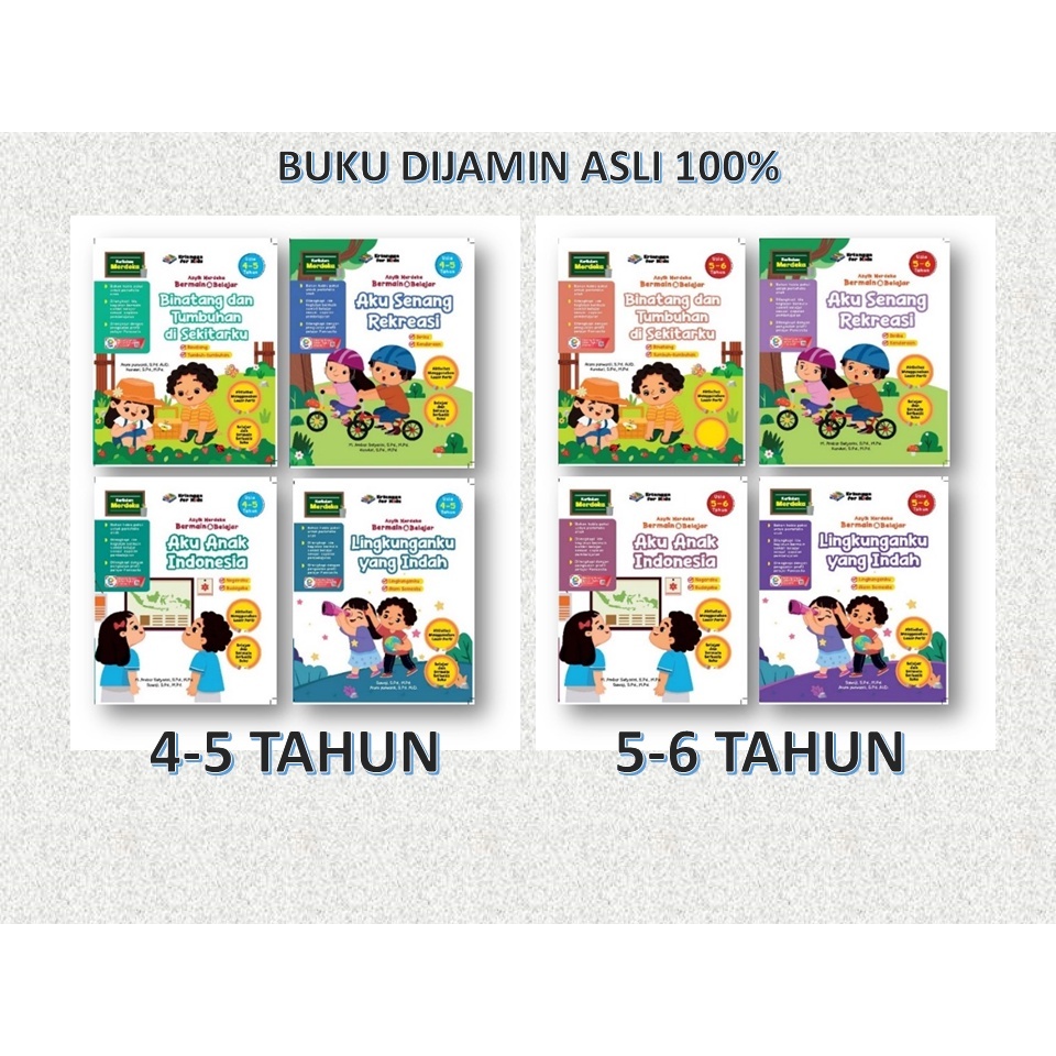 Jual BUKU TK A & TK B ERLANGGA PAKET ASYIK MERDEKA BERMAIN & BELAJAR USIA 4-5TH DAN 5-6 TH BUKU ...