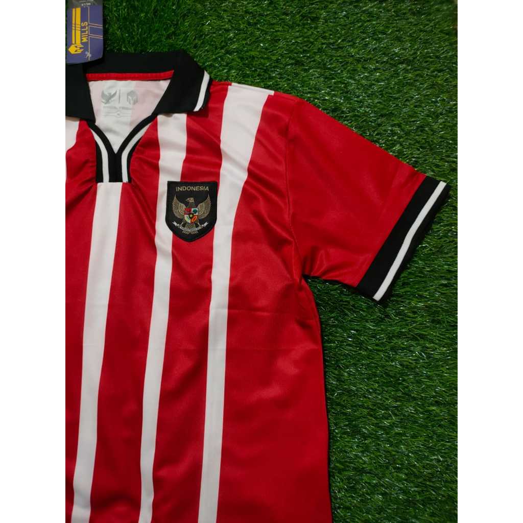 Jual JERSEY BOLA RETRO VINTAGE BLOCKCORE INDONESIA HOME MERAH 2024 ...
