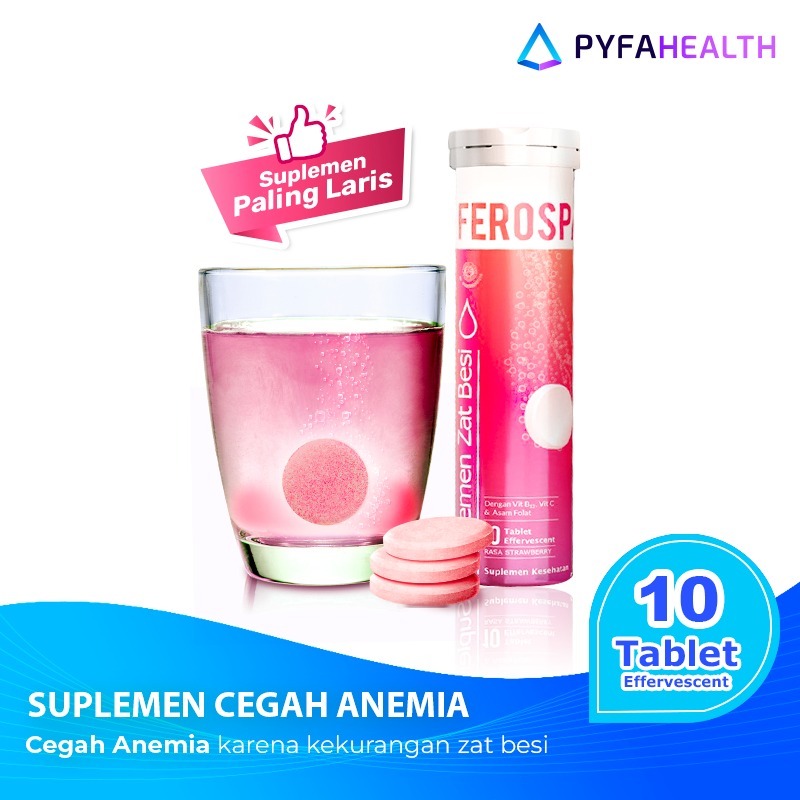 Jual Ferospat Mencegah Anemia Rasa Strawberry (10 Tablet Effervescent ...