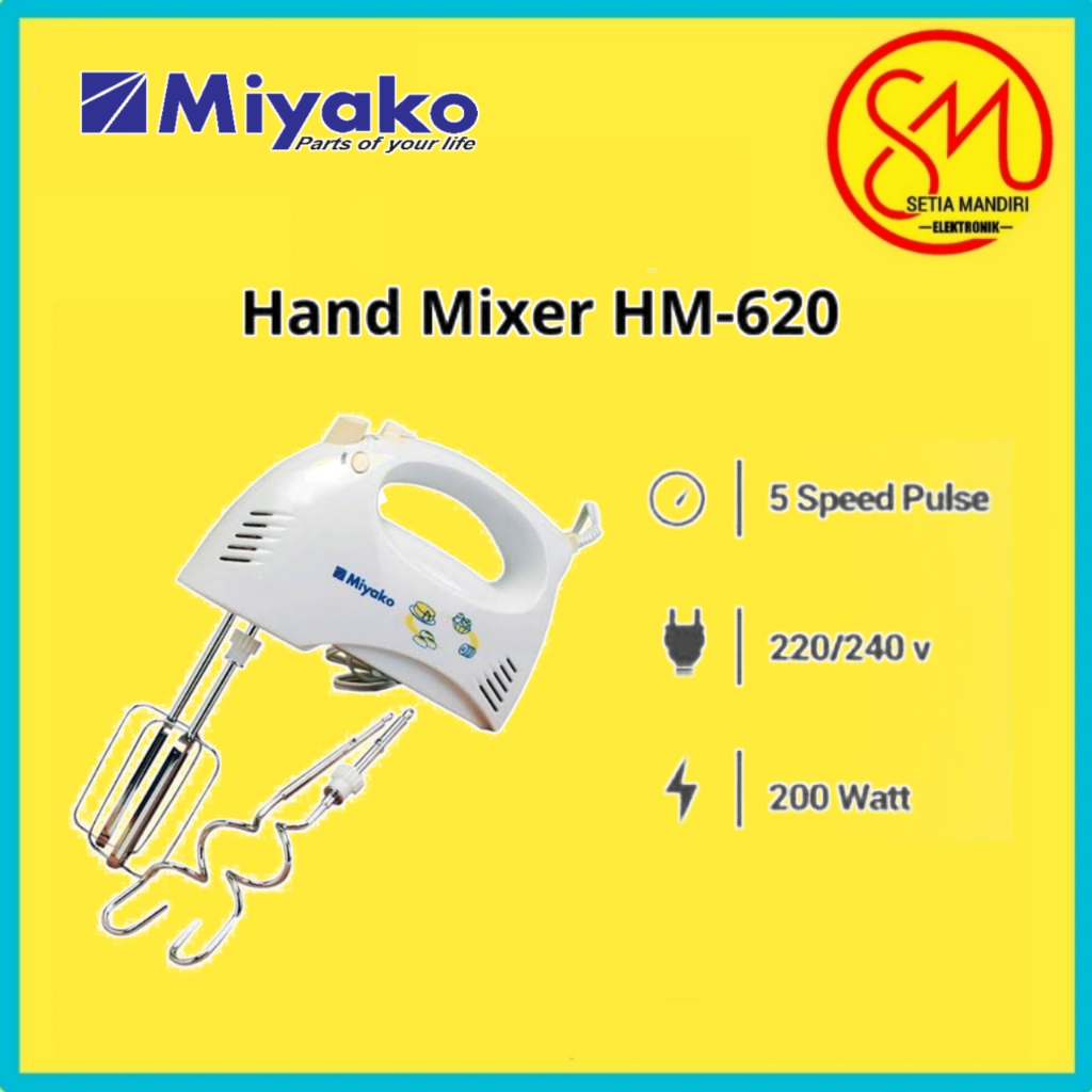 Jual MIYAKO HM620 Hand Mixer 190 Watt 5 Kecepatan HM-620 | Shopee Indonesia