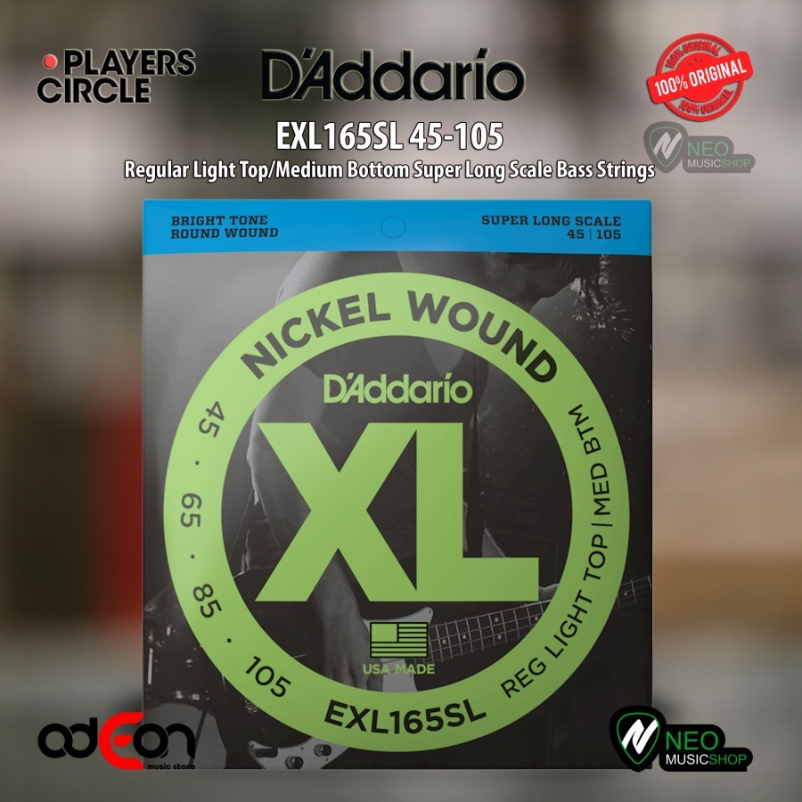 Jual Senar Bass 4 string D'Addario EXL165SL 45-105 Regular Light Top ...