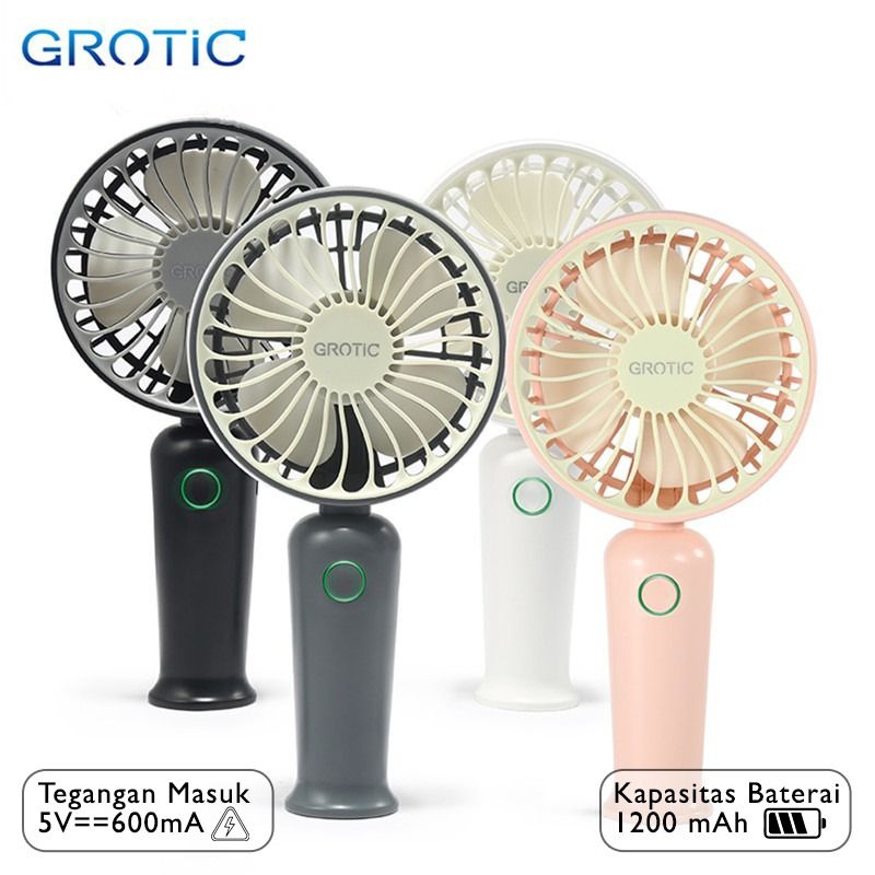 Jual Grotic Kipas Angin Mini Portable Rechargeable Fan 3-Speed Kipas ...