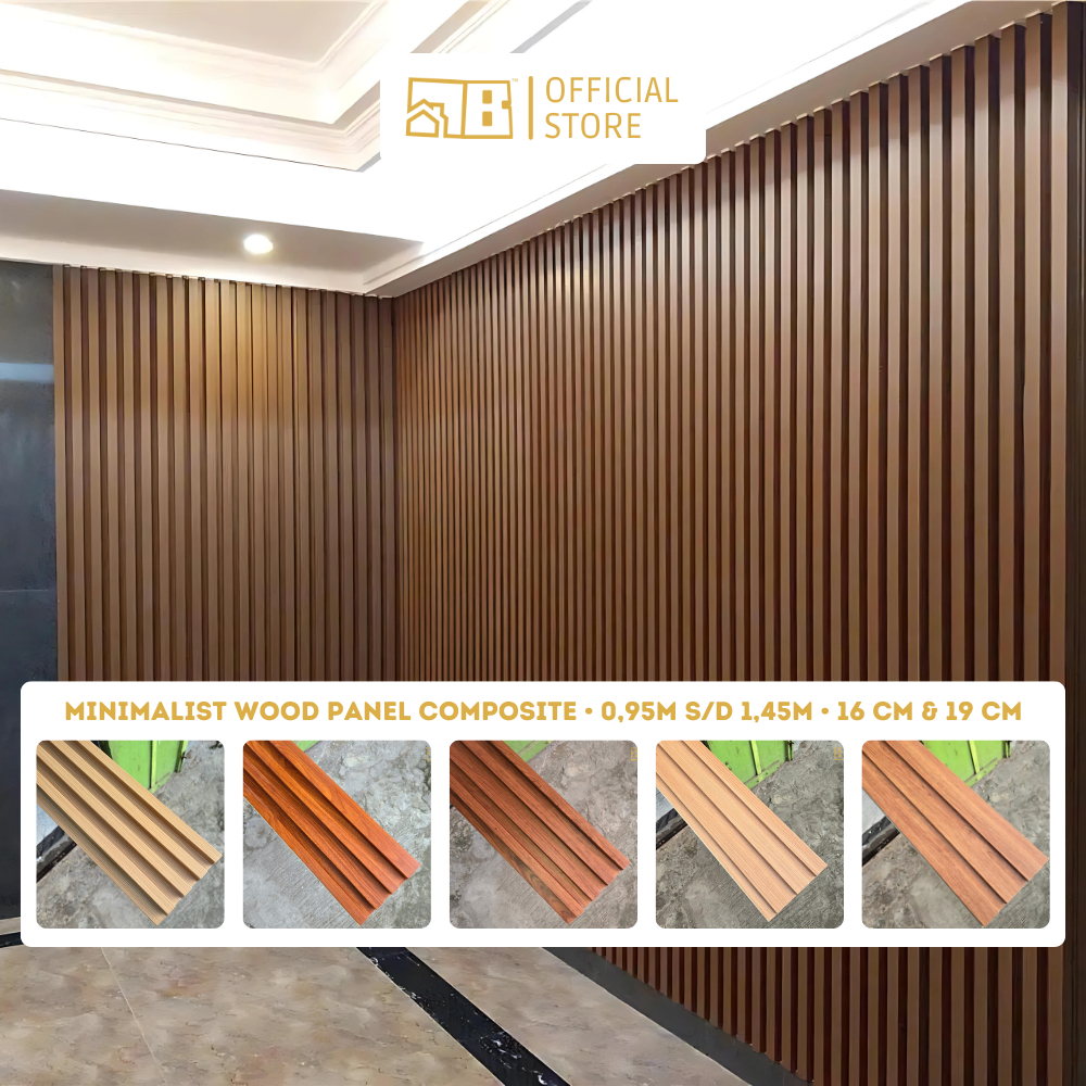 Jual [12 Motif] Wood Panel Composite WPC 2.9m Recover Kayu Coklat Putih ...
