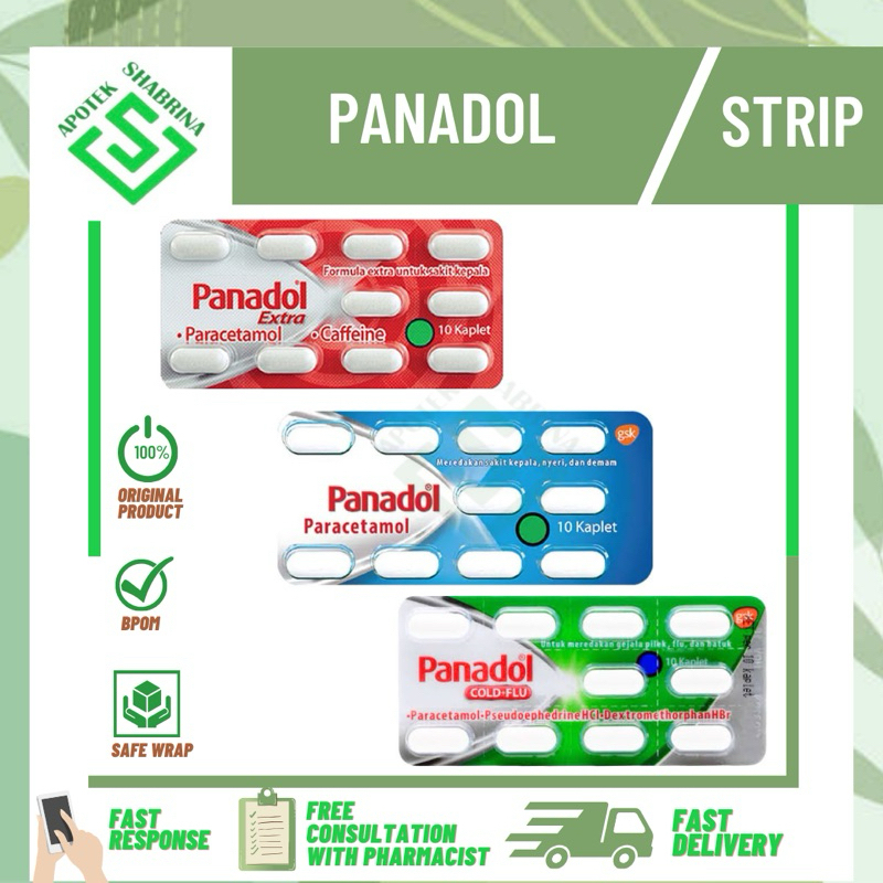 Jual Panadol Extra Tablet (MERAH) / Panadol Tablet (HIJAU) (per Strip ...