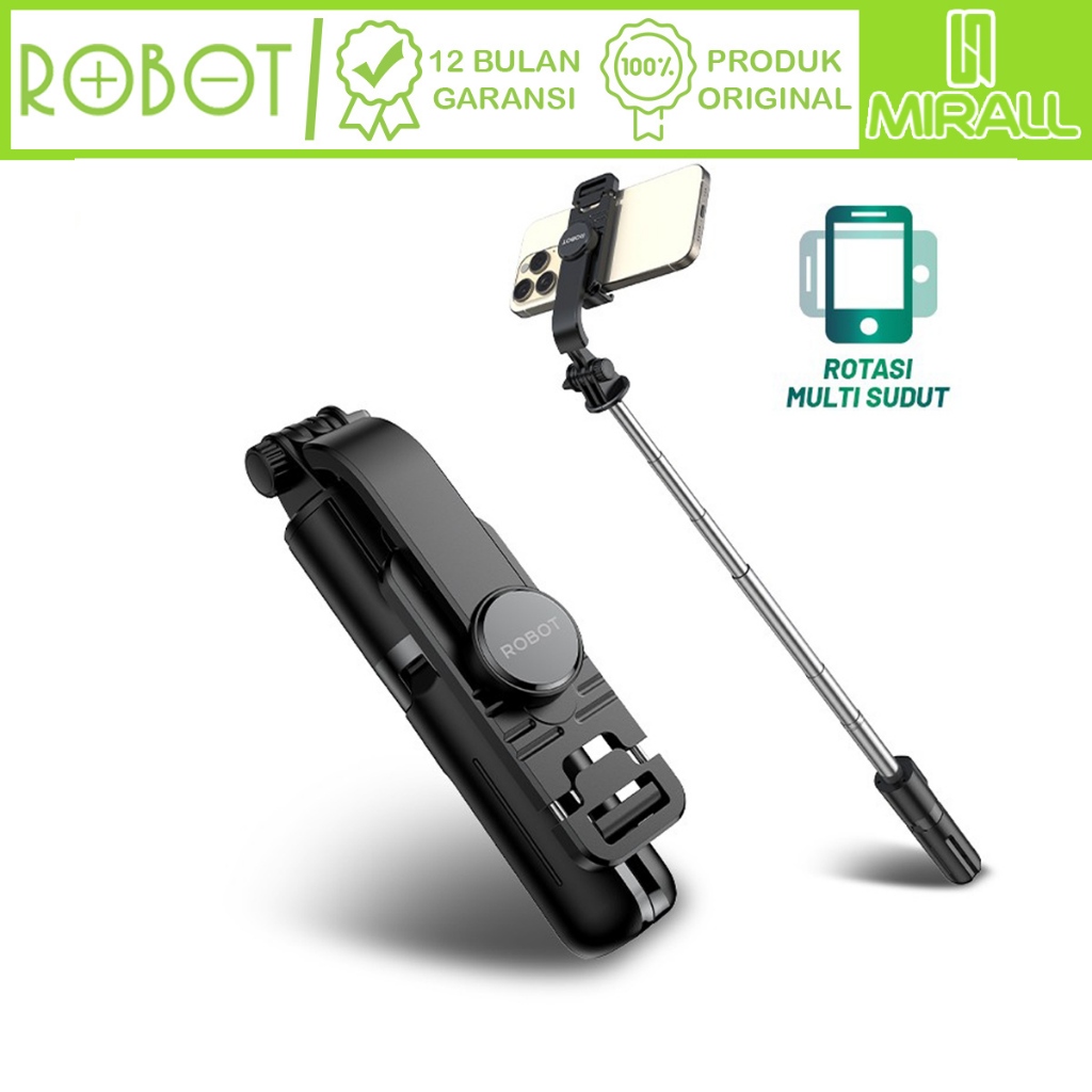 Jual ROBOT RT-S01 Tripod Tongsis HP HandphoneRotatable 360° Black ...