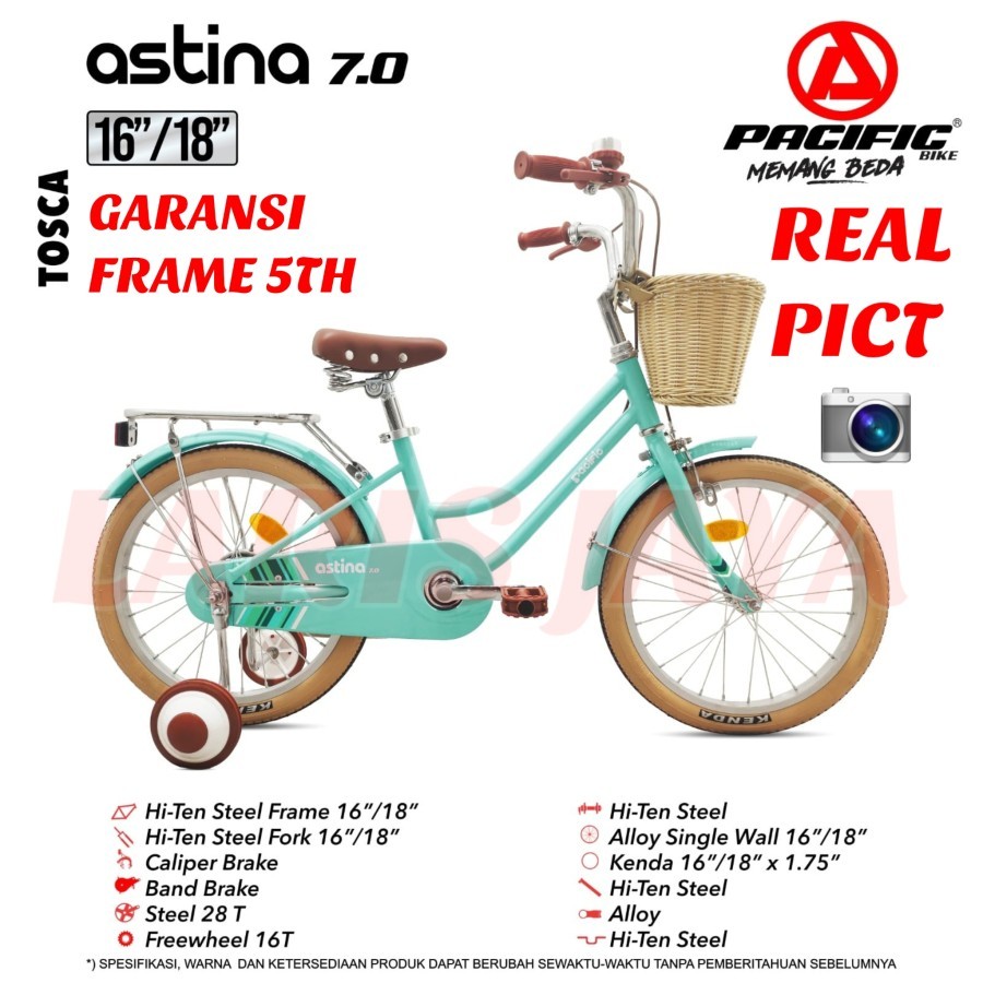 Jual BONUS BELL SEPEDA ANAK PEREMPUAN 18 INCH PACIFIC ASTINA 7.0 ...