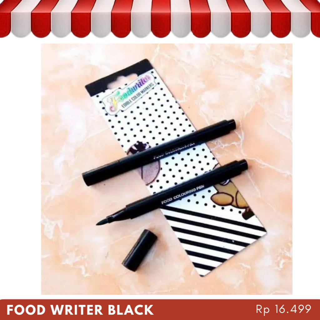 Jual (SKR) 2PCS Spidol Bento Warna Hitam Spidol Dekorasi Kue Edible ...